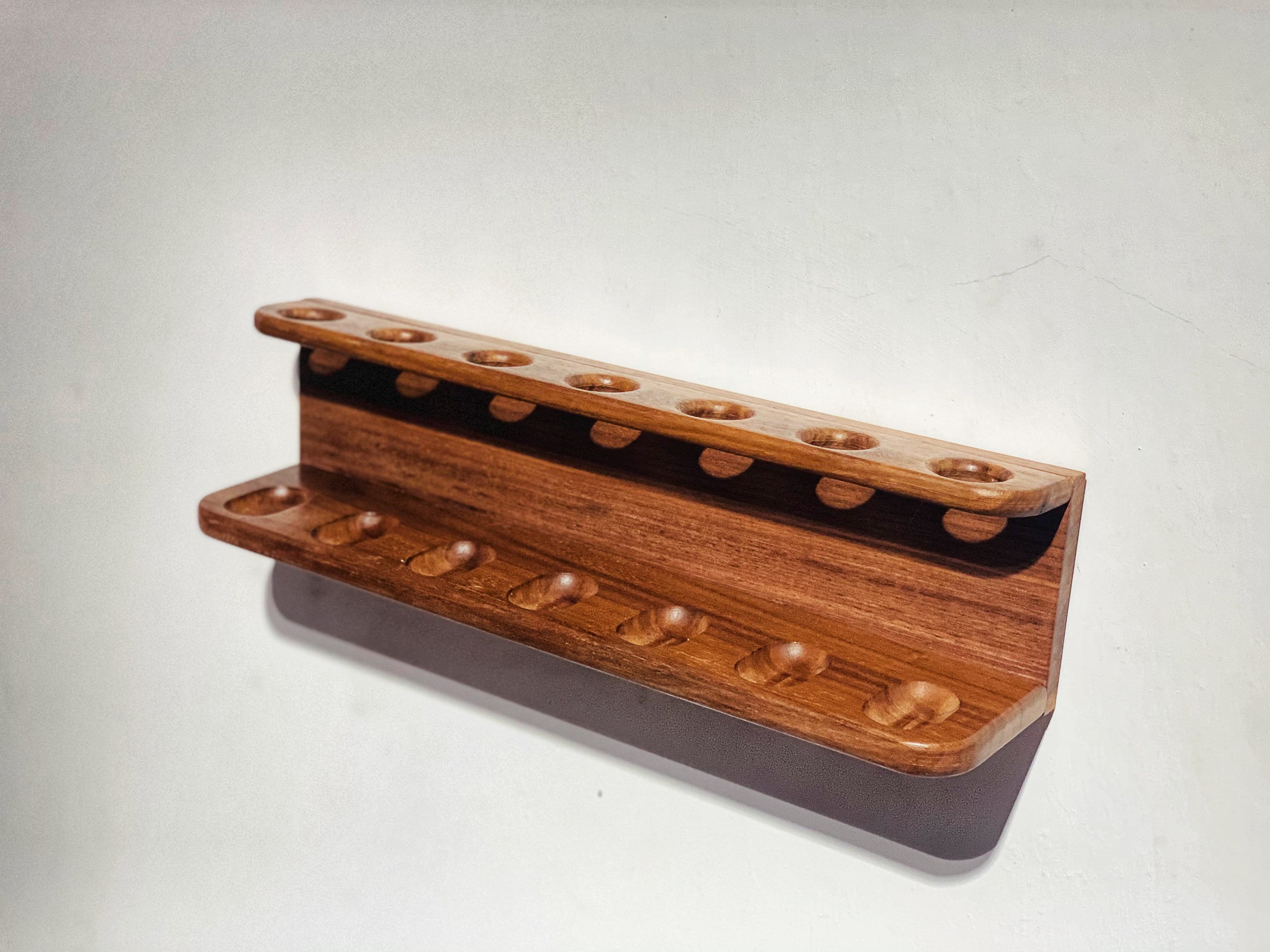 Tobacco Pipes Rack,stand for 7 PIPES on Wall, Black Walnut Wood ,pipe ...