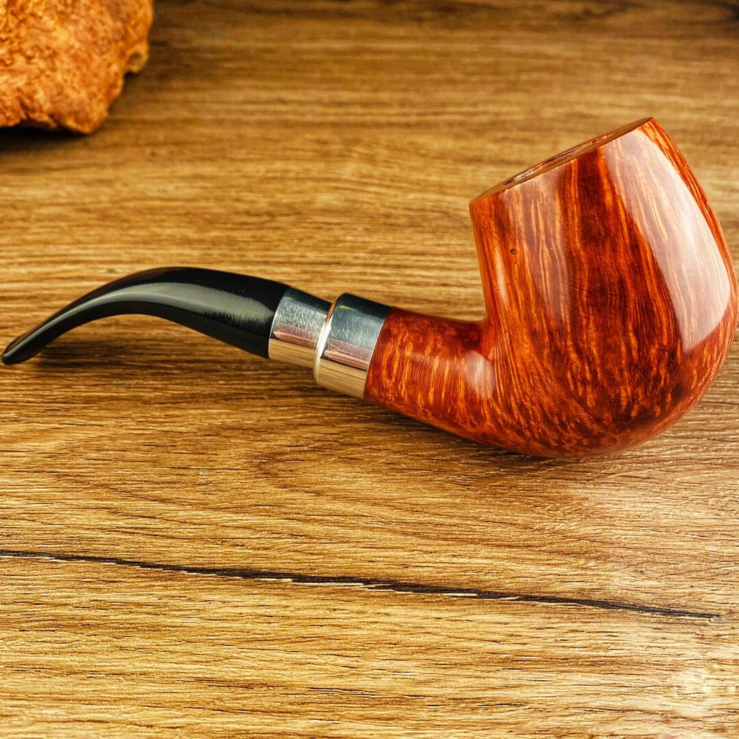 Sherlock Holmes Elbow Pipe,sterling Silver Decorative ,briar Wood Brown ...