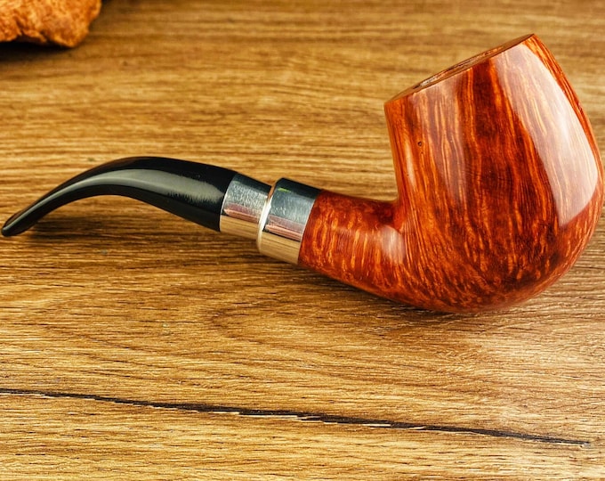 Sherlock Holmes Elbow Pipe,sterling Silver Decorative ,briar Wood Brown ...