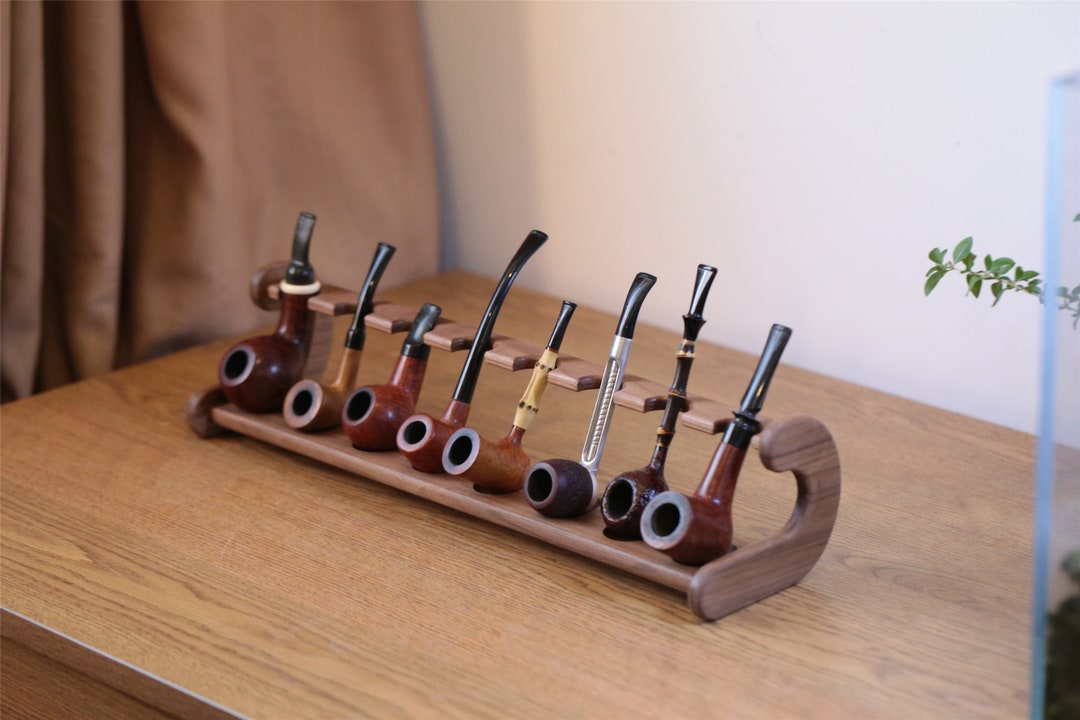 Tobacco Pipes Rack,stand for 8 PIPES, Handcrafted From Walnut ,pipe ...