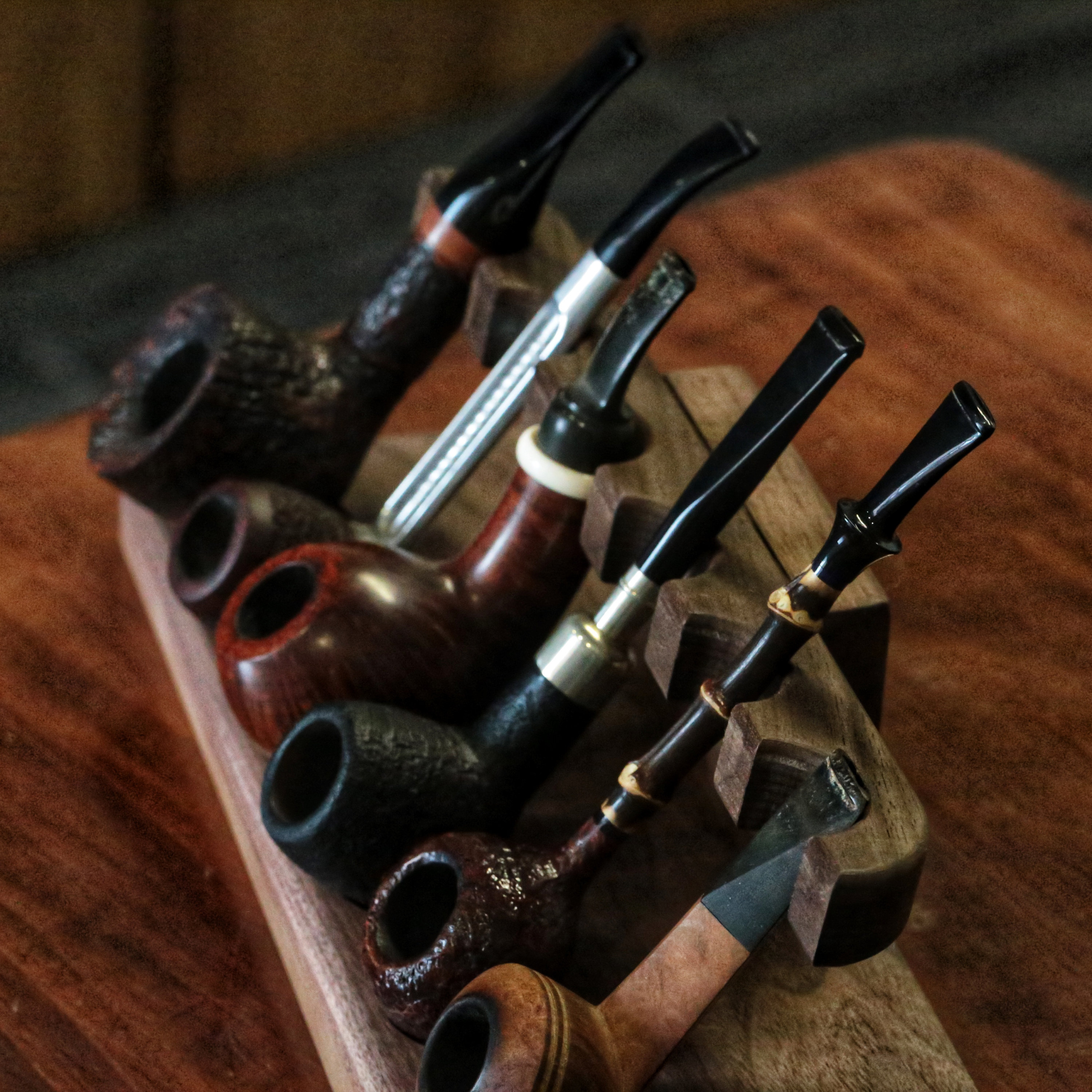 Tobacco Pipes Rack Showcase Holder,stand for 6 Pipes,pipe Rack, Smoking ...