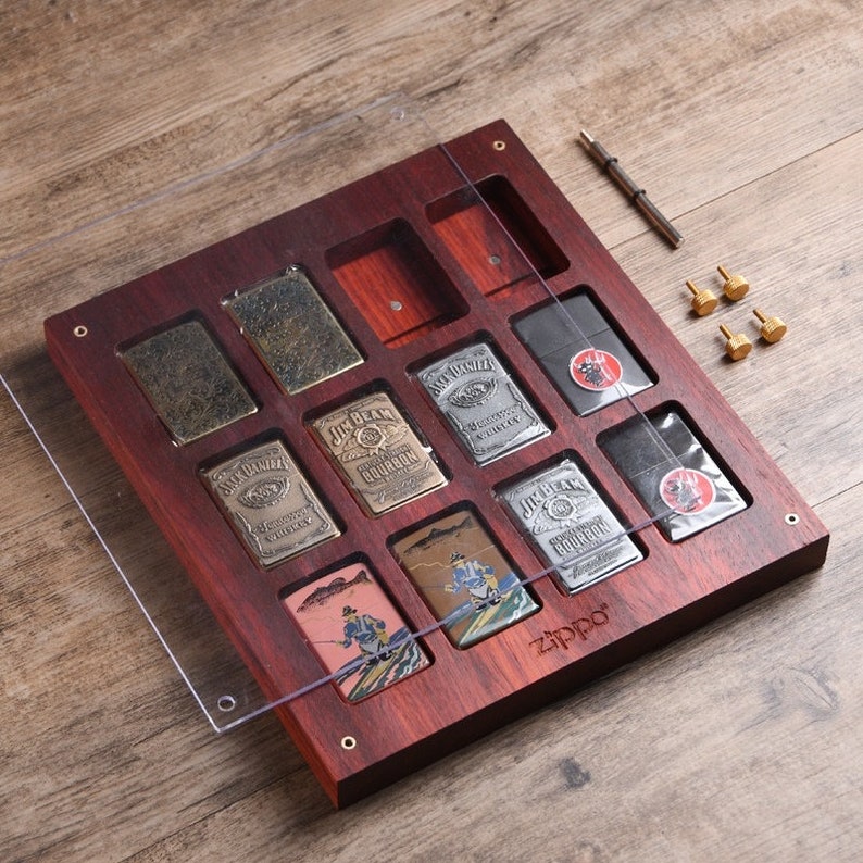 Collectible Organizer Boxsolid Wood Handmadezippo Rackzippo - Etsy