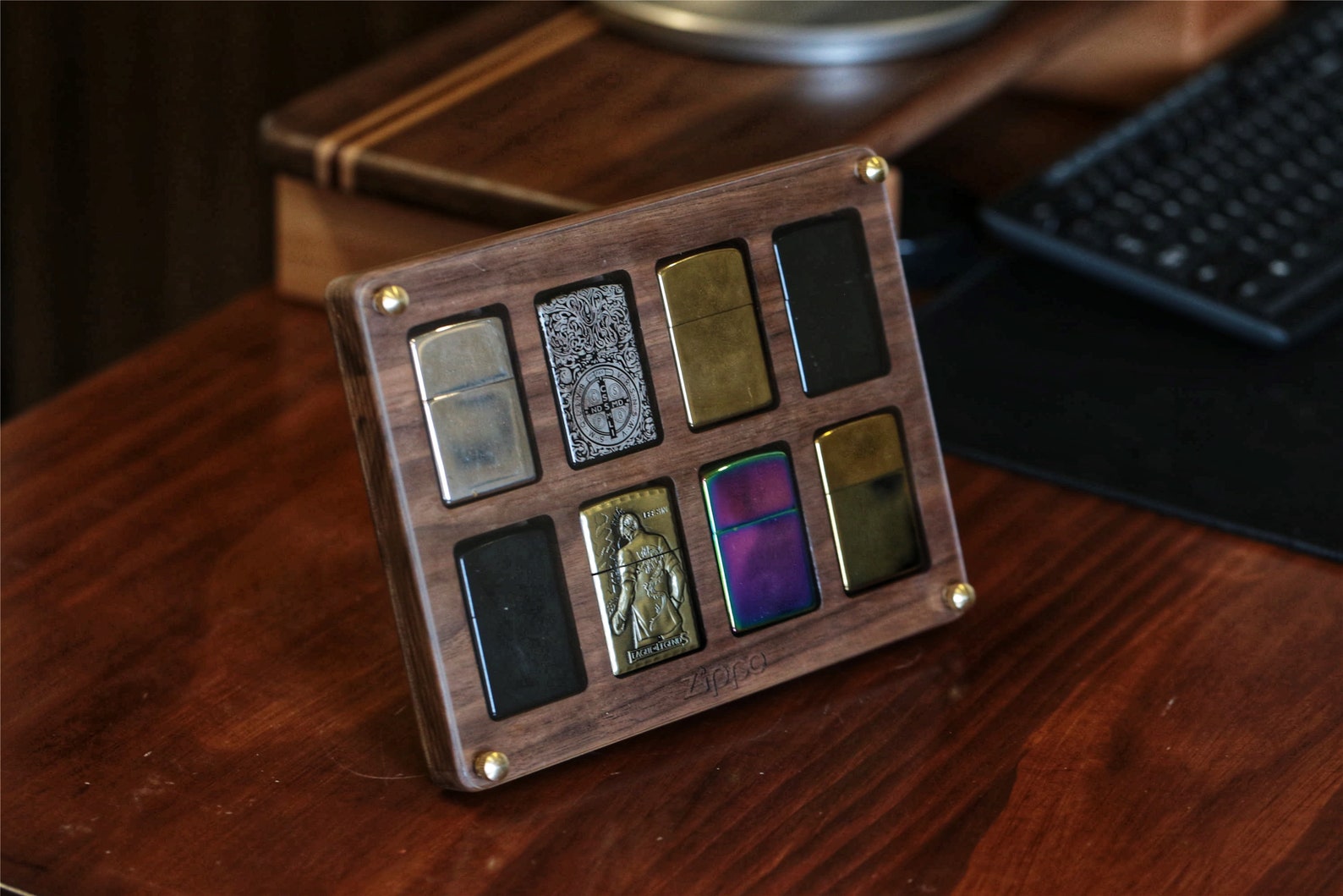 Collectible Organizer Box, Case for 8 Zippo Lighters,personalized,zippo ...