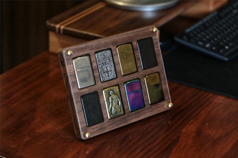 Collectible Organizer Box, Case for 8 Zippo Lighters,personalized,zippo ...