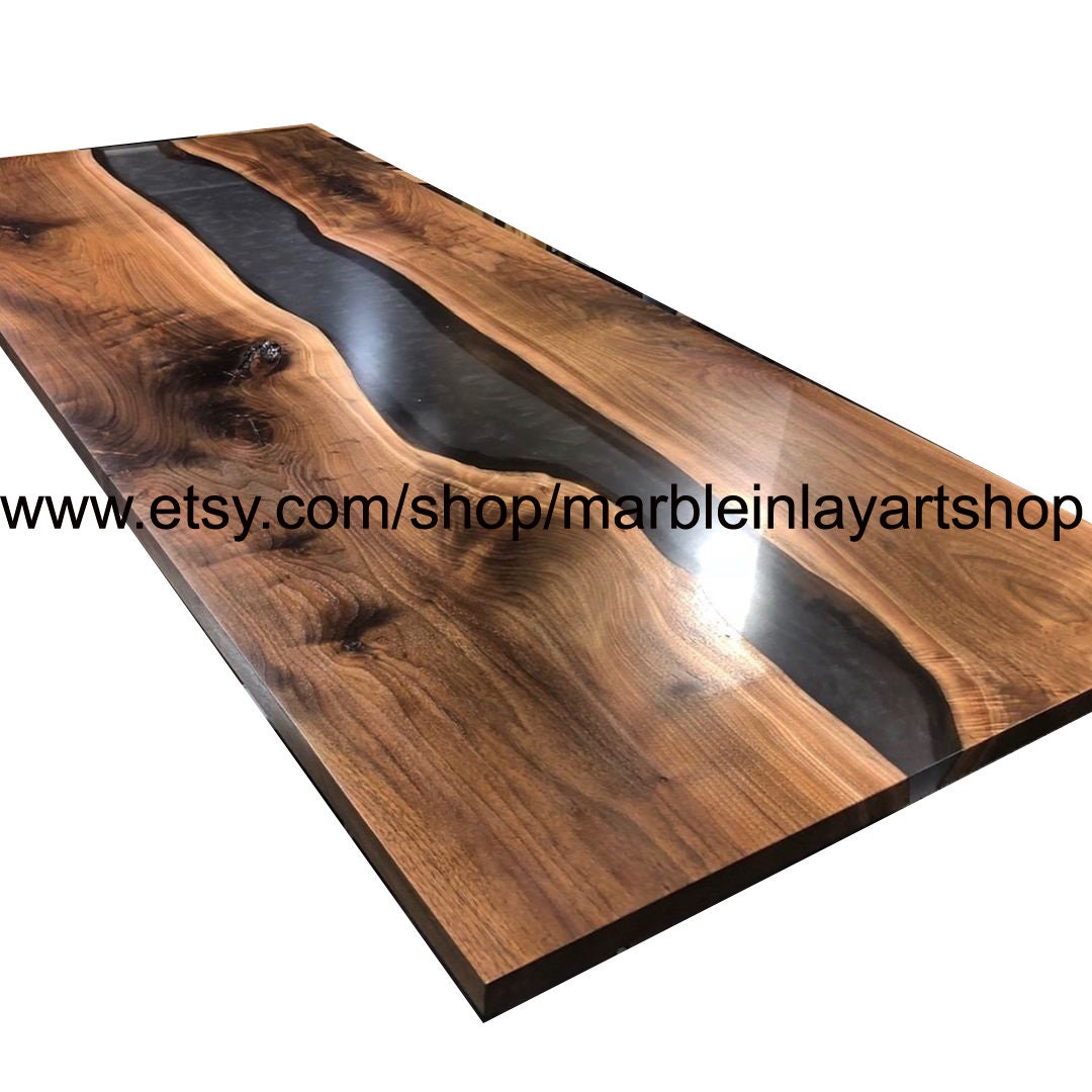 Black Epoxy River Dining Table - Etsy
