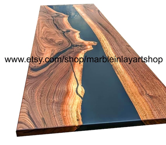 Black Epoxy Dining Table Black Epoxy Conference Table Live - Etsy