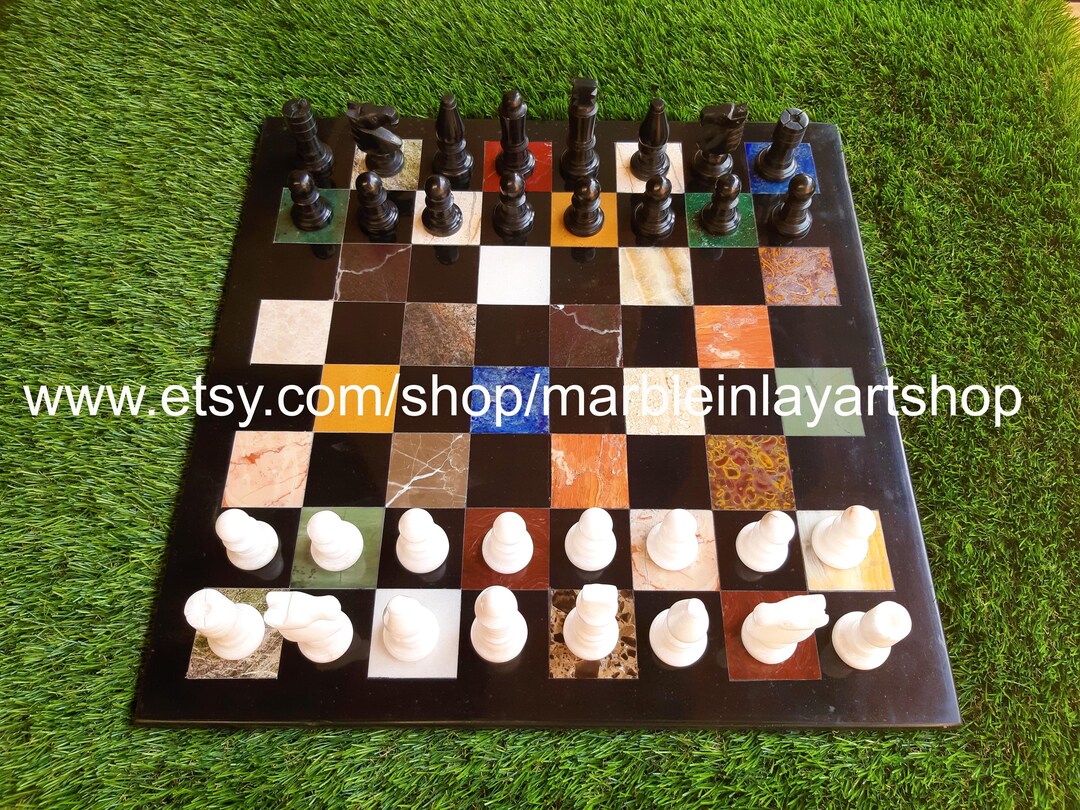 Natural Stone Chess Set, Natural Marble Chess Set - Etsy