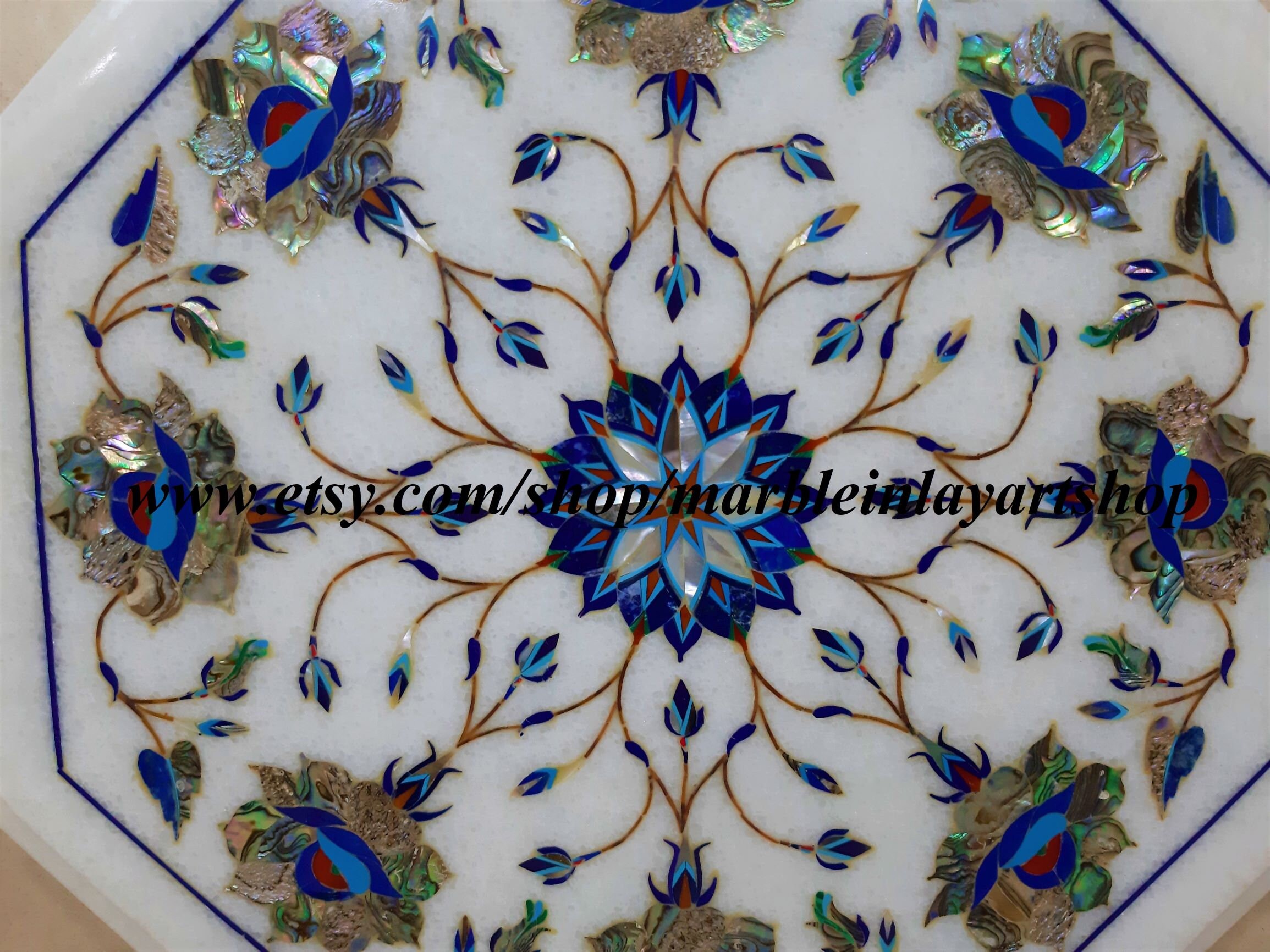 Abalone Inlay Table Top Abalone Table Centerpiece Lazy - Etsy