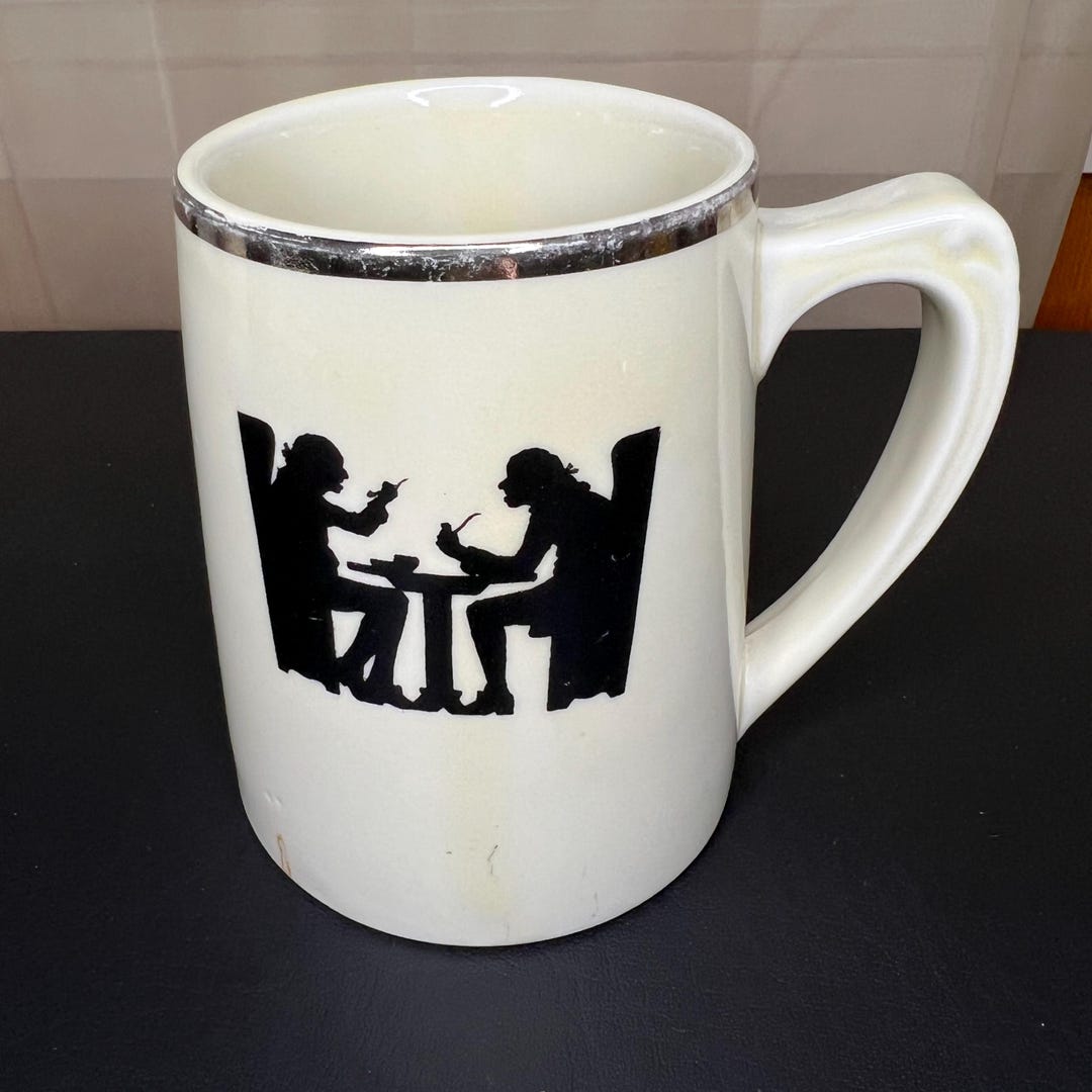 Captivating Vintage Hall Silhouette Mug Ceramic Pottery W/radioactive ...
