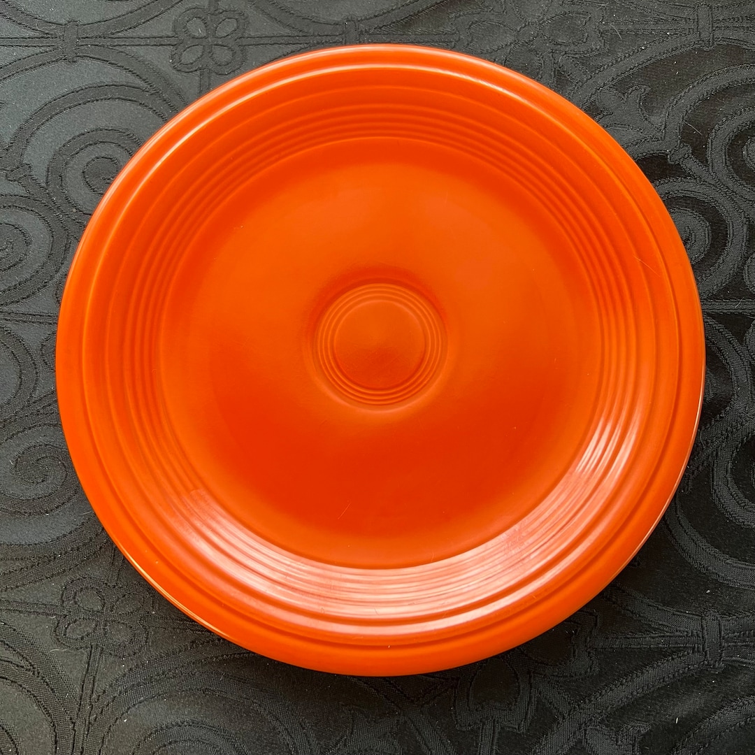 Vintage 9.5 Radioactive Red Fiestaware Uranium Salt Glazed Round Plate ...