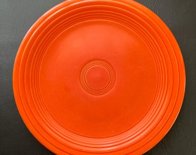 Vintage 9.5" Radioactive Red Fiestaware Uranium Salt Glazed Round Plate ...