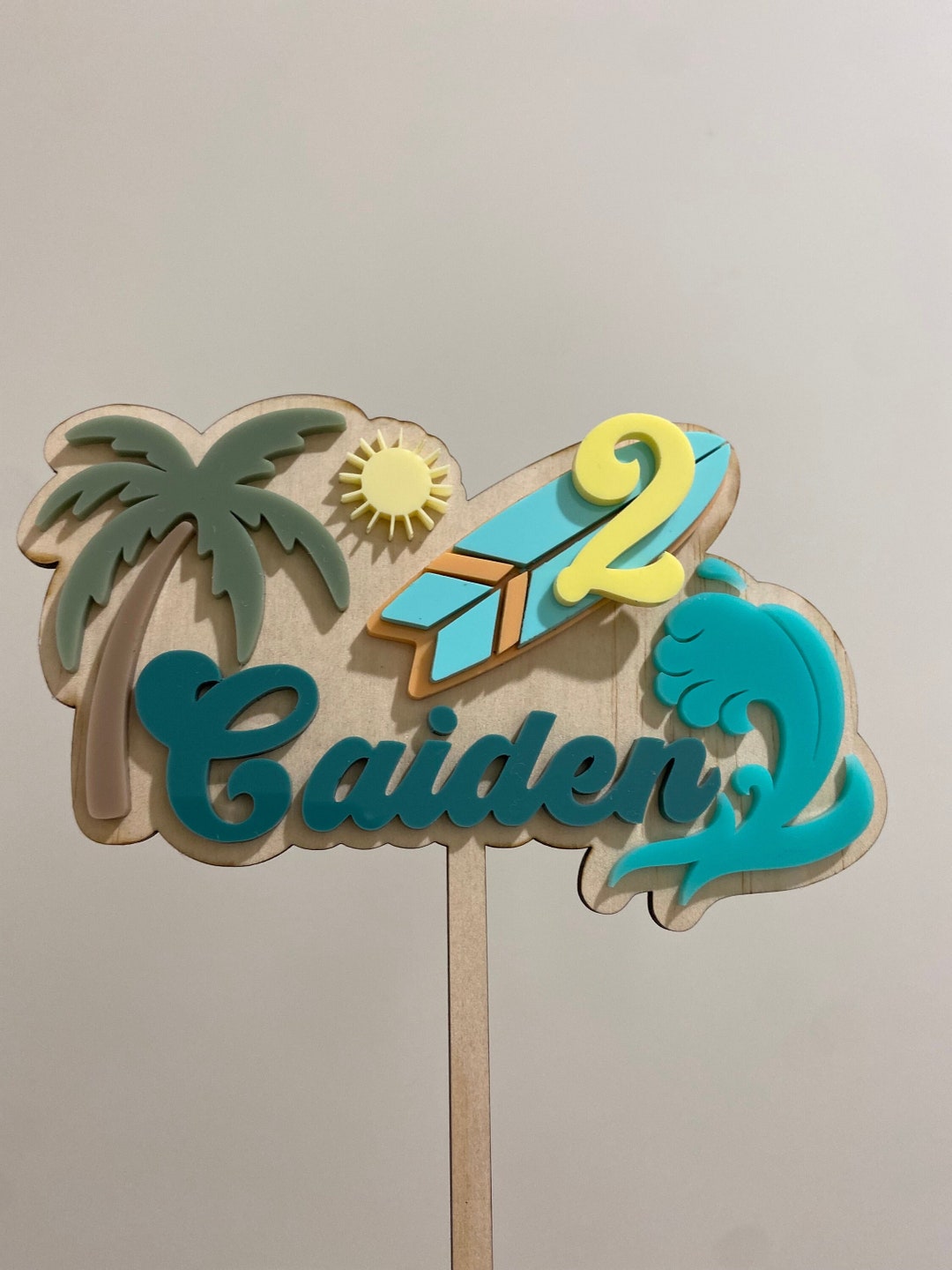 Surfing/wave/beach Theme_acrylic Cake Topper - Etsy