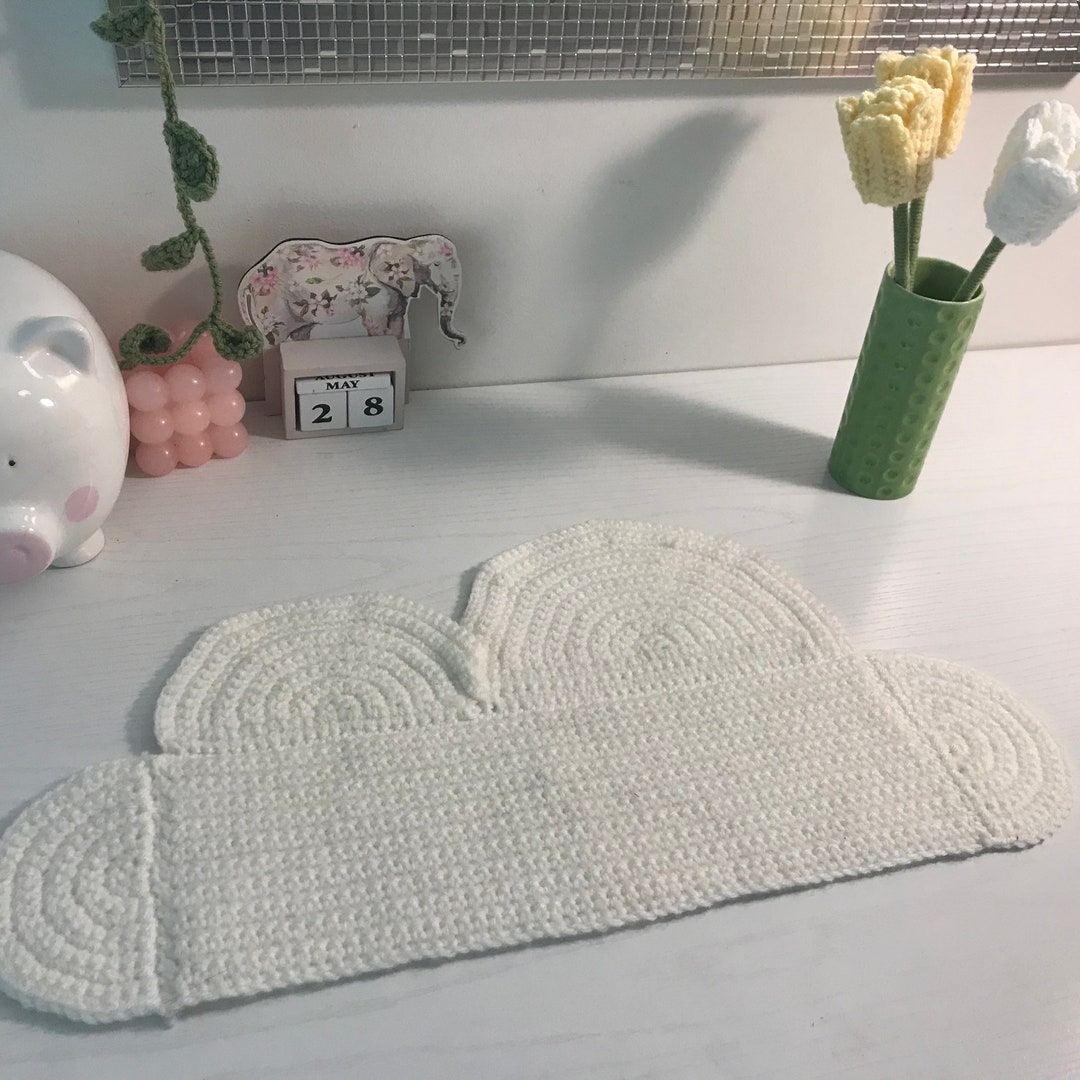 Crochet Cute Cloud PDF PATTERN Keyboard Mat for Desk and Bedroom Decor ...