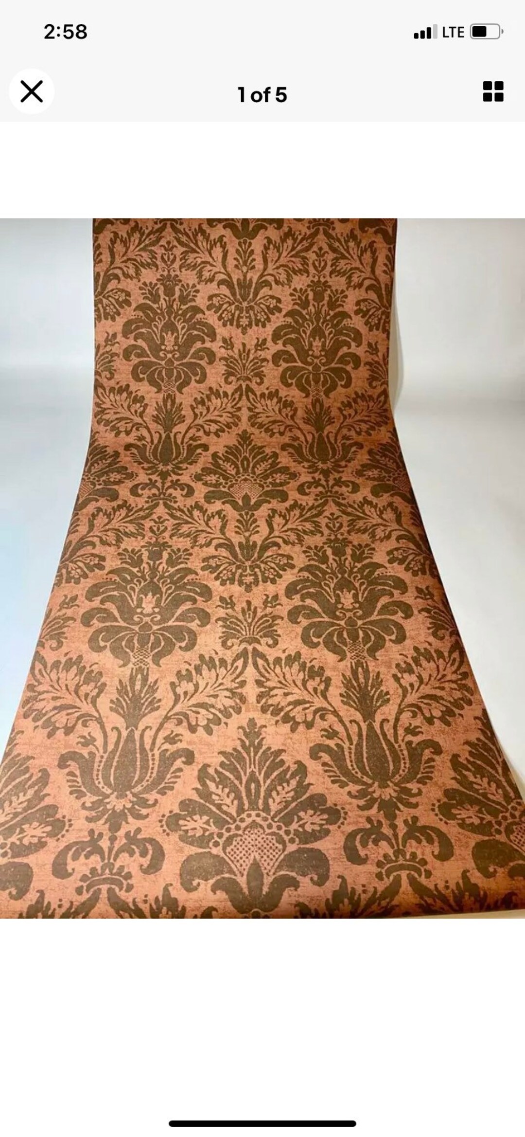 50 M Damask Made in Canada Wallpaper Prepasted Peelable Quality Shiny ...