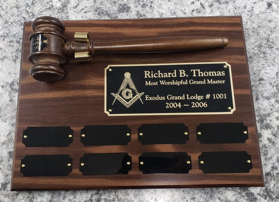 Gavel Plaque W/ Perpetual Plates - Etsy