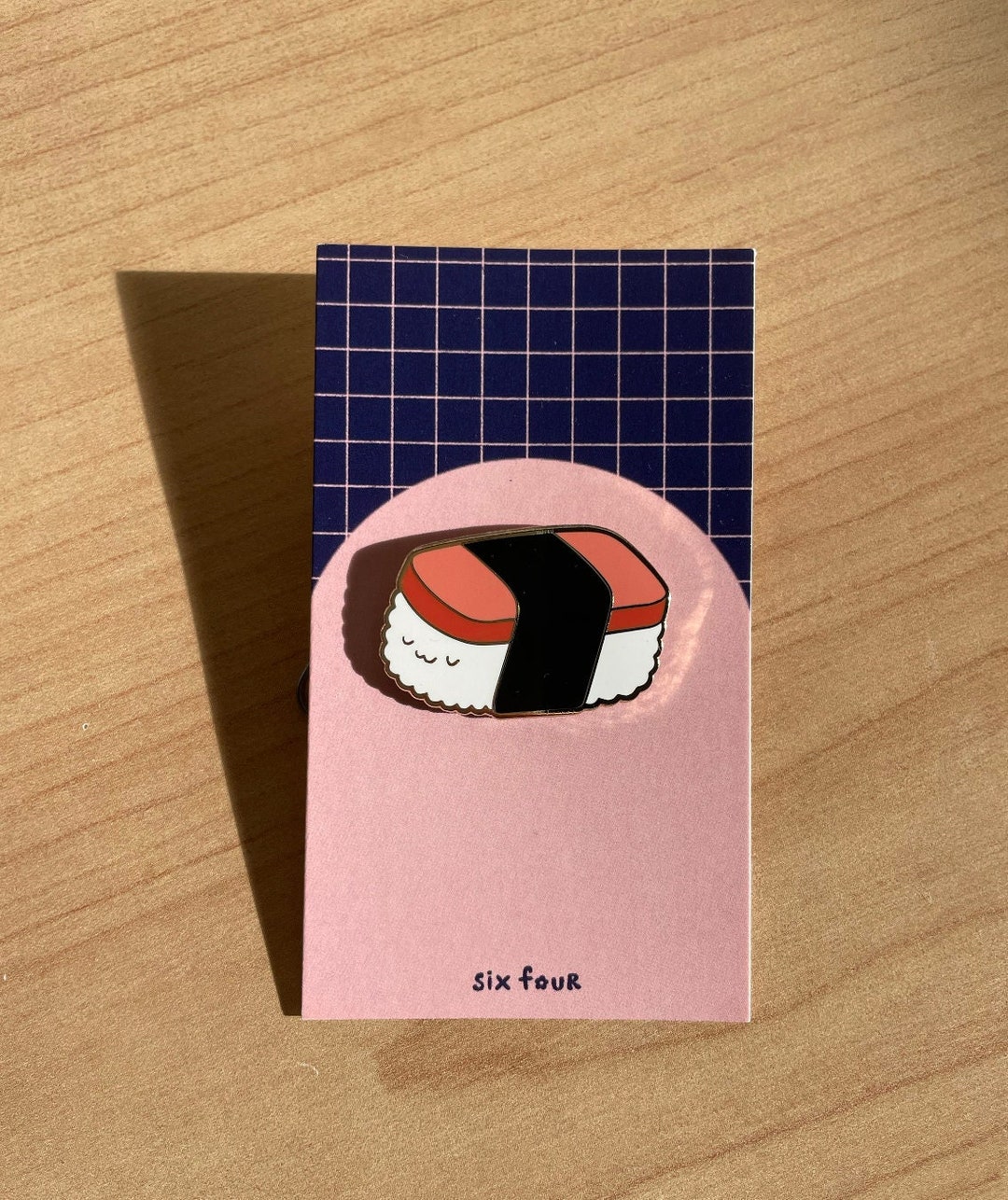 Spam Musubi Cute Gold Enamel Pin - Etsy