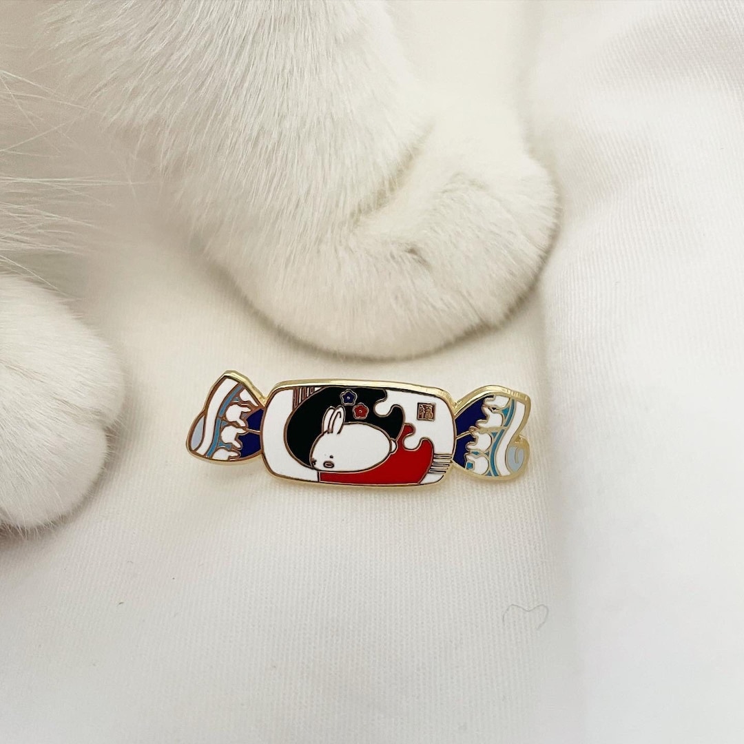 Petite White Rabbit Enamel Pin - Etsy