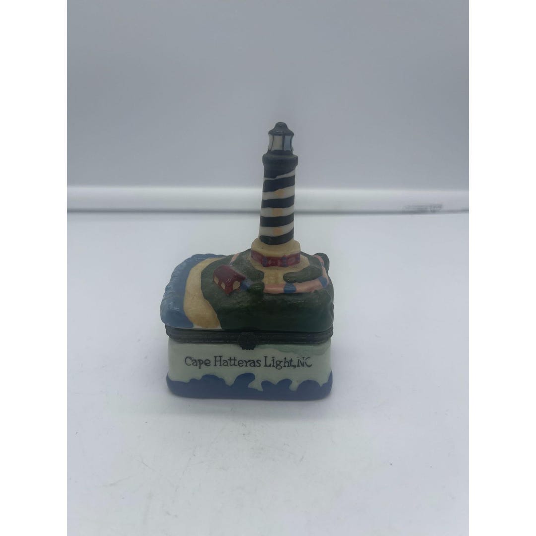 Vintage Lighthouse Trinket Box Cape Hatteras NC Souvenir - Etsy