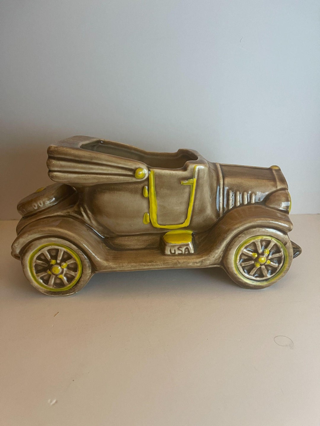 Vintage Brown Convertible Auto Car Planter - Etsy