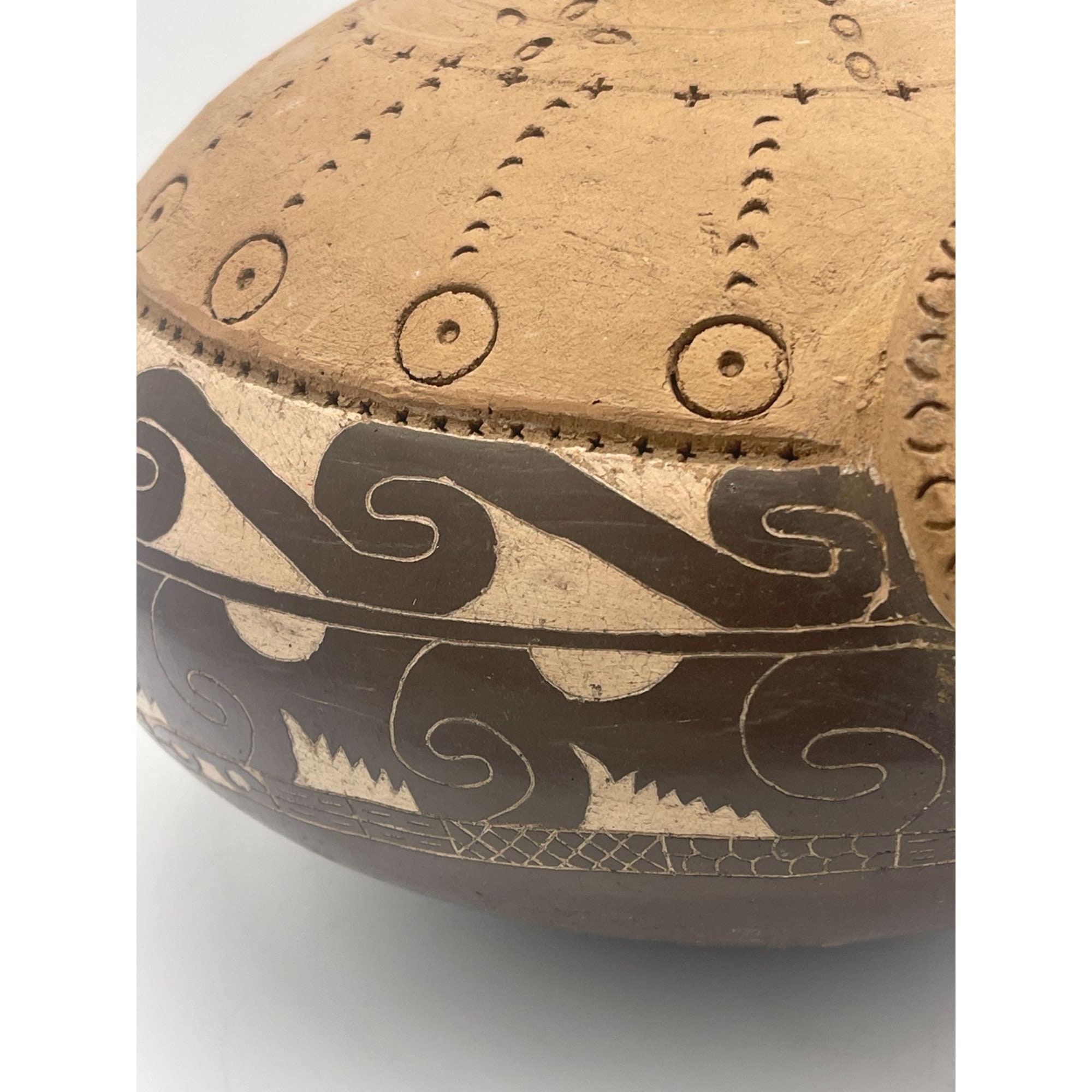 Costa Rican Pottery Vessel With Monkey Figure Carved - Etsy