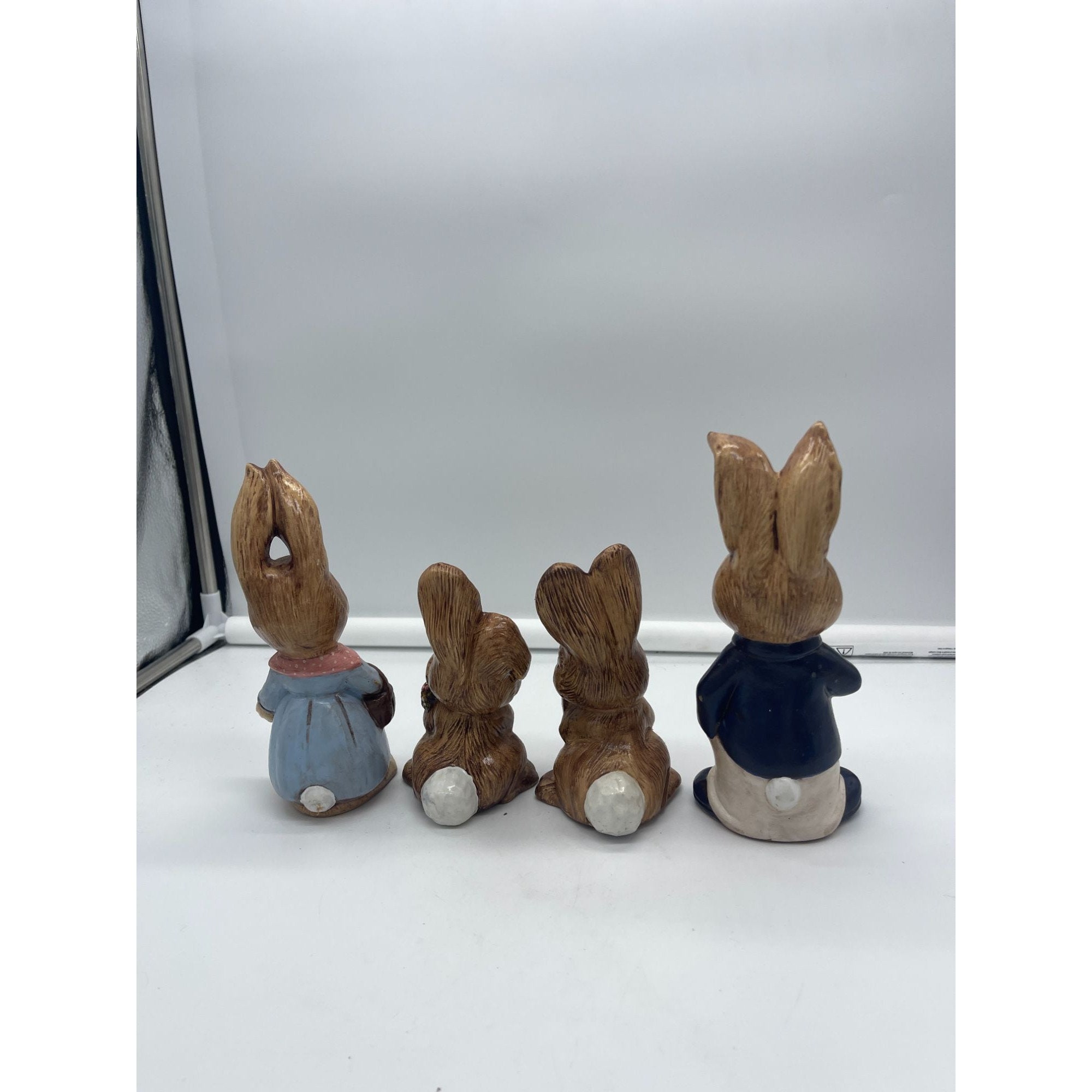 Vintage Chalkware Bunny Rabbit Family of Figurines Easter Decor - Etsy