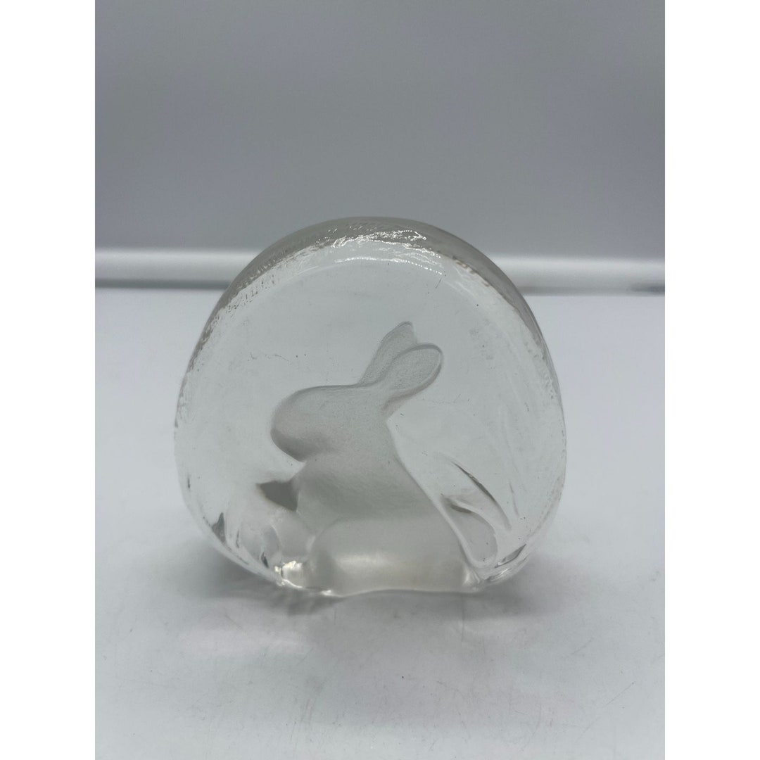 Zajecar Lead Crystal Bunny Rabbit Paperweight Yugoslavia - Etsy