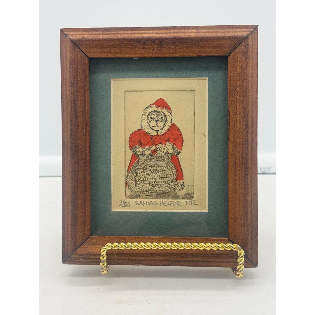 Vintage PTL Bill and Linda Neely Santa's Helper Teddy Bear Miniature ...