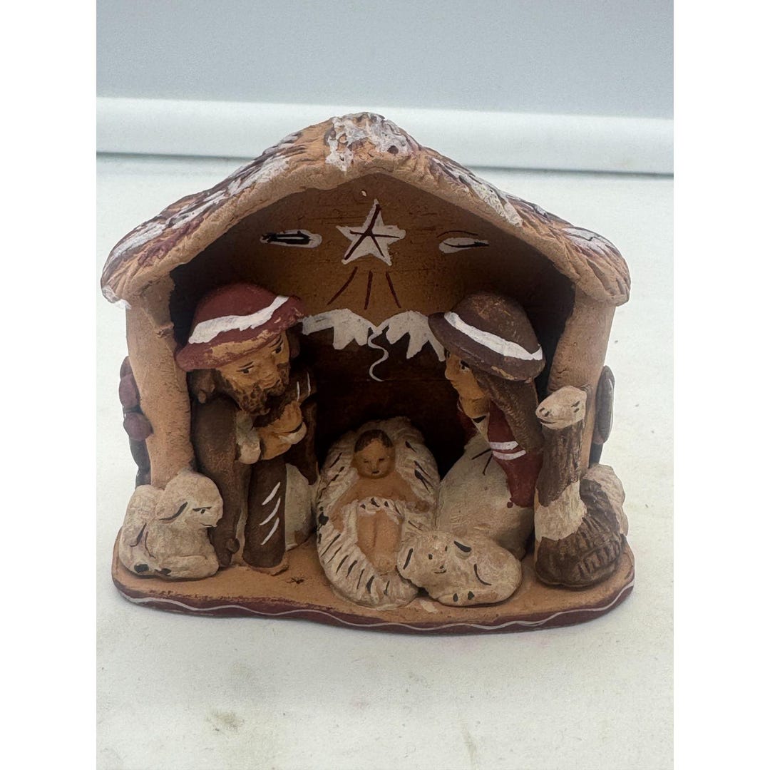 Vintage Handcrafted Peru Clay Pottery Nativity Manger Scene - Etsy