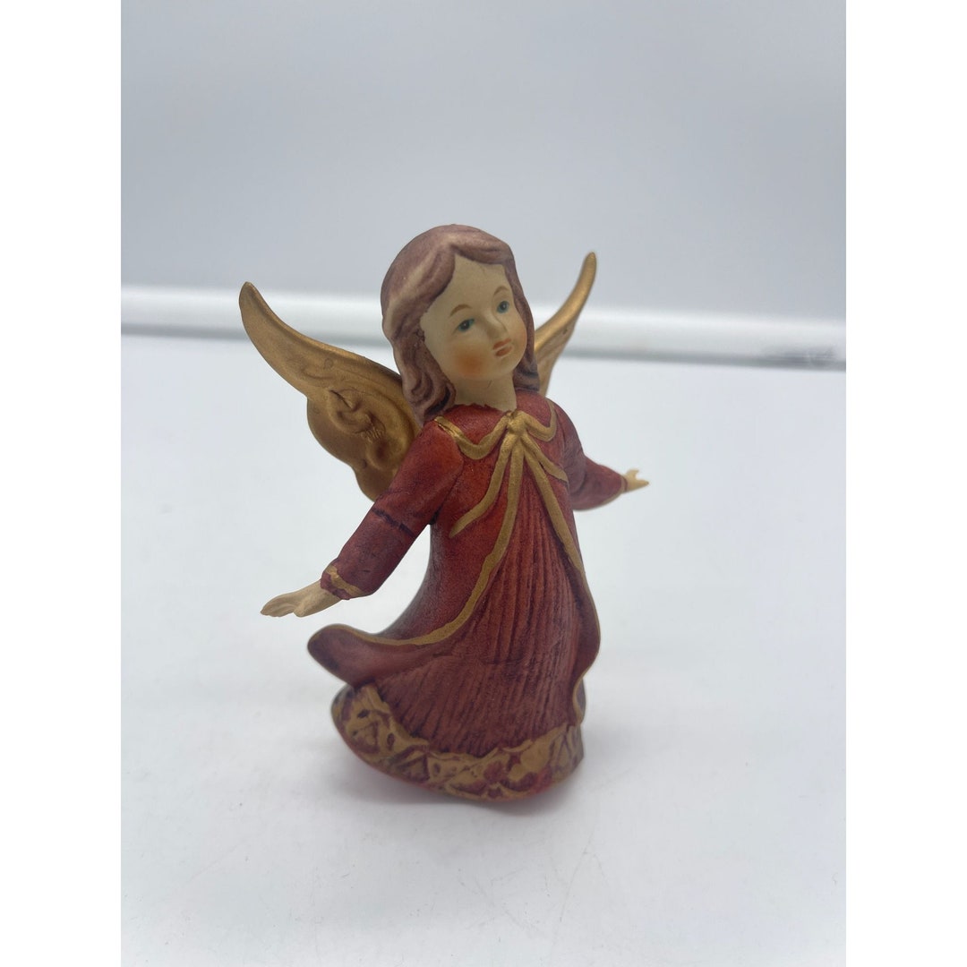 Vintage Germany Bisque Angel Figurine Gold Wings - Etsy