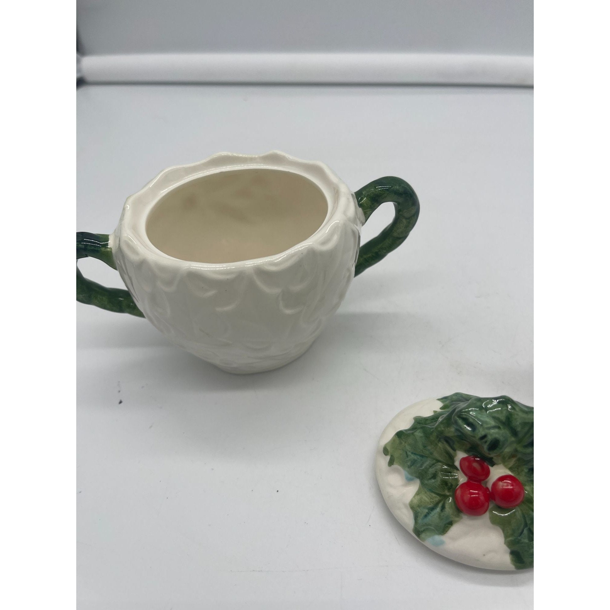 Lefton White Holly and Berry Sugar and Creamer Holiday Christmas Set - Etsy