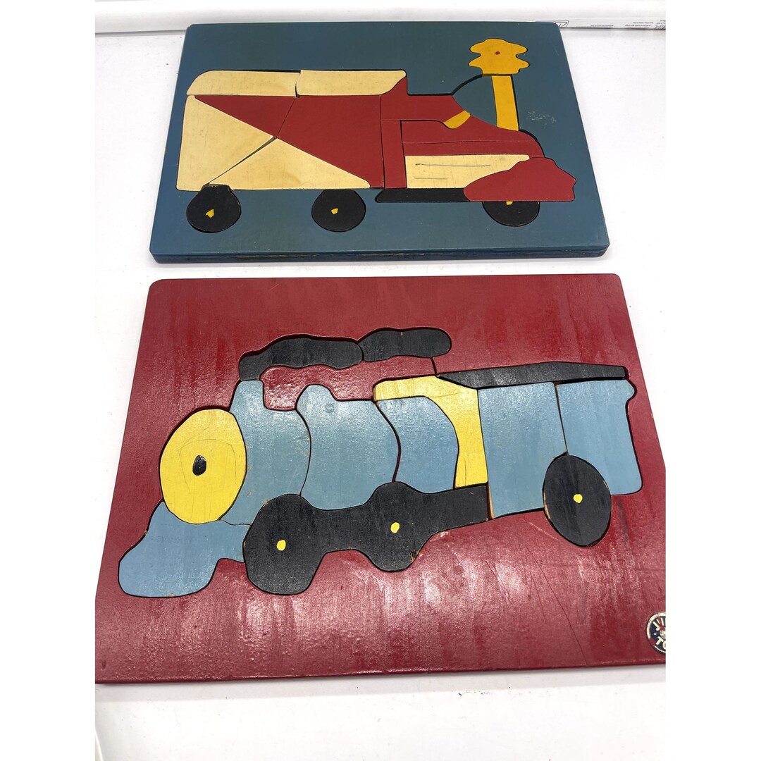 Vintage Judy Toys Pair of Wood Puzzles Ambulance and Train - Etsy