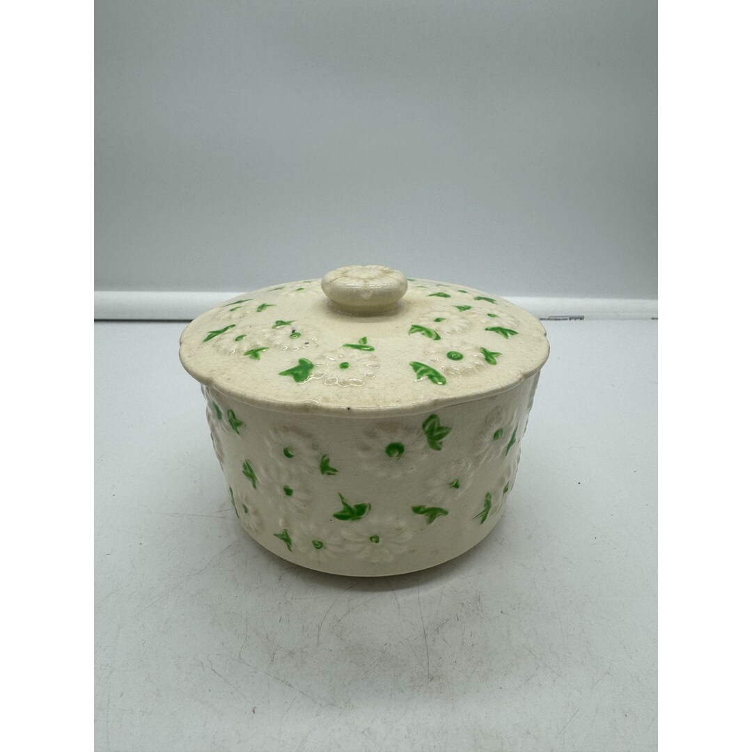 Vintage Daisy Pattern Covered Dish Box Bathroom Kitchen Decor Japan - Etsy