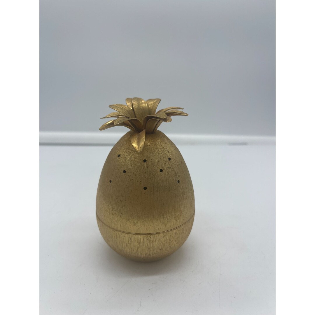 Napier Gold Brushed Metal Pineapple Toothpick Holder Vintage MCM - Etsy