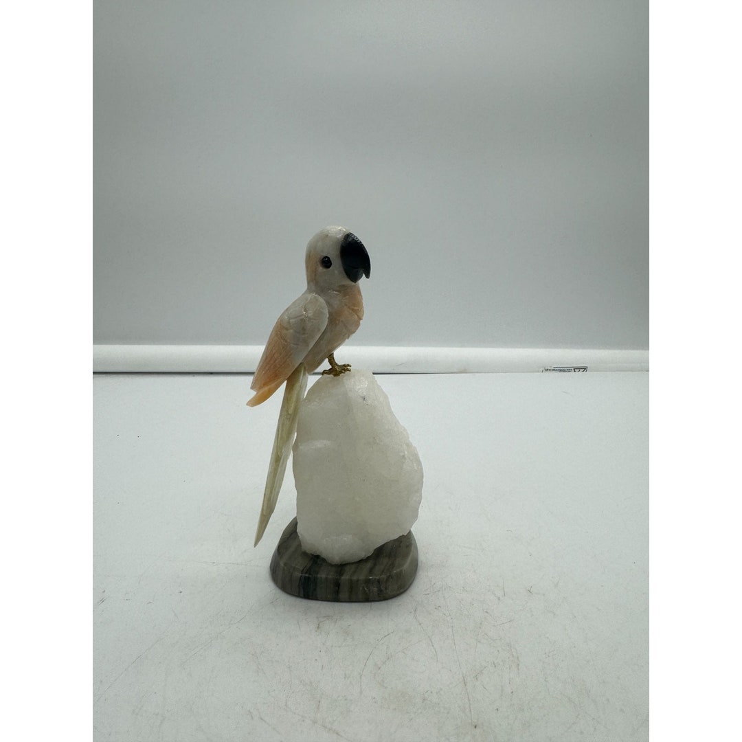 Gemstone Parrot Bird Figurine Quartz Geode - Etsy