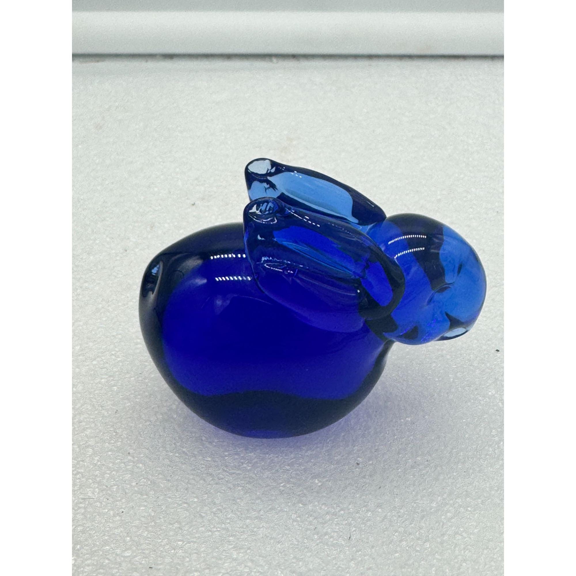 Vintage Cobalt Blue Glass Bunny Rabbit Figurine - Etsy