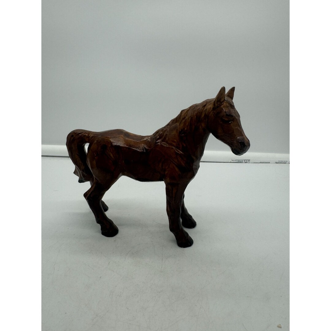 Vintage Inarco Ceramic Horse Figurine Carved Wood Look Japan - Etsy