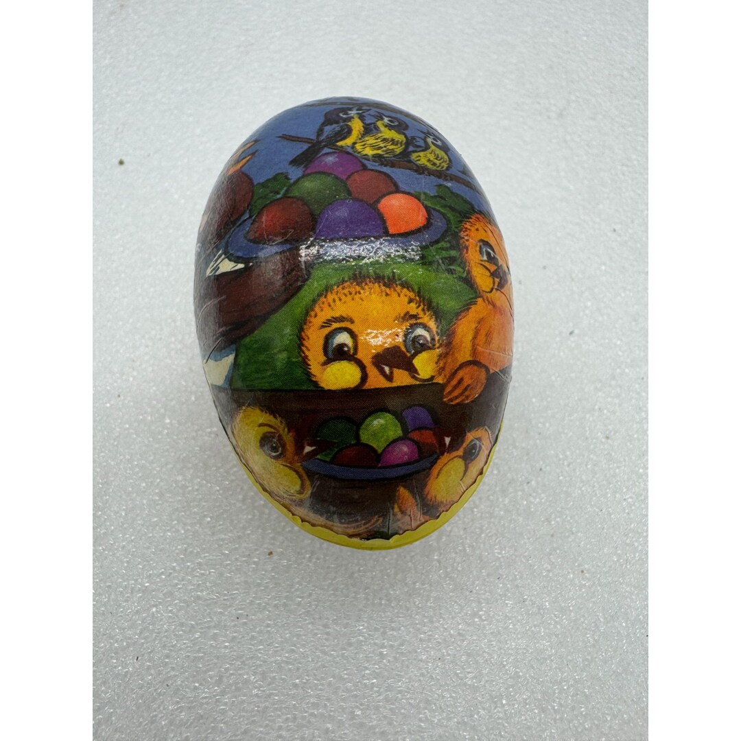 Vintage Paper Mache Easter Egg Container Box Chicks - Etsy