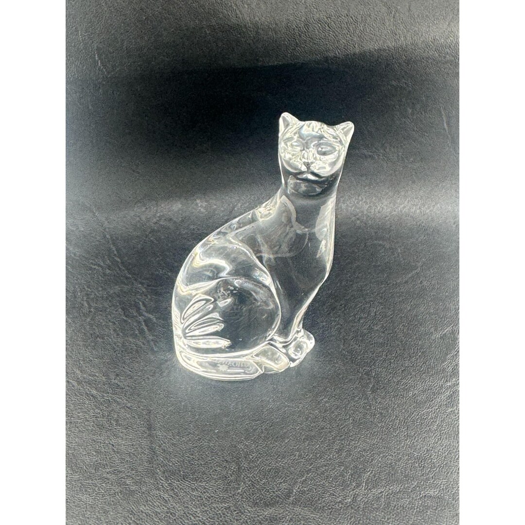 Vintage Waterford Crystal Cat Figurine Sitting Position - Etsy