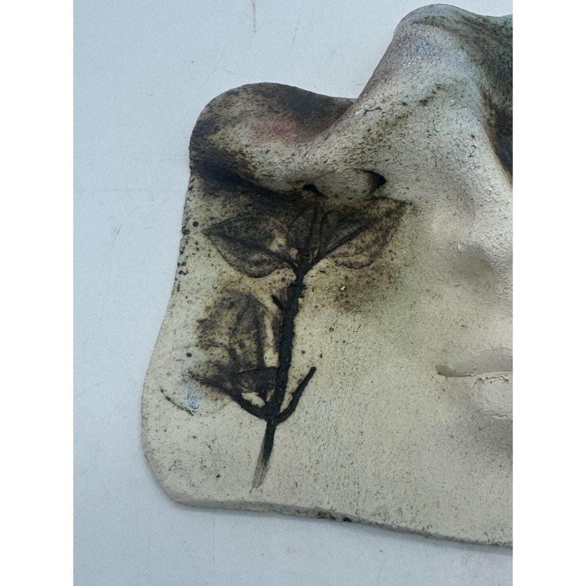 Art Pottery Mask Face Sculpture Pressed Flowers Signed Lorraine - Etsy