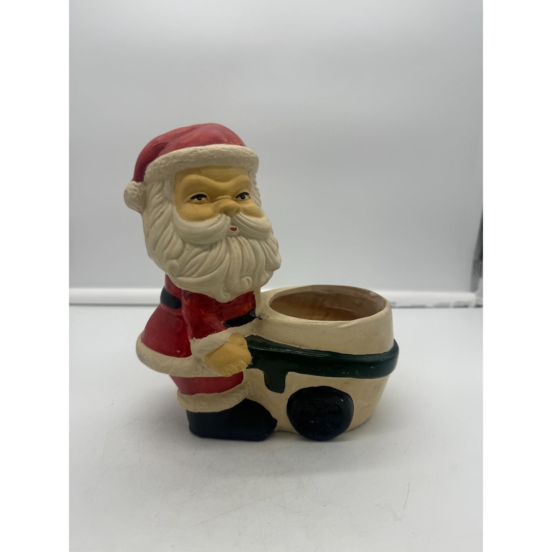 Vintage Ceramic Santa Claus Planter Christmas Decor - Etsy