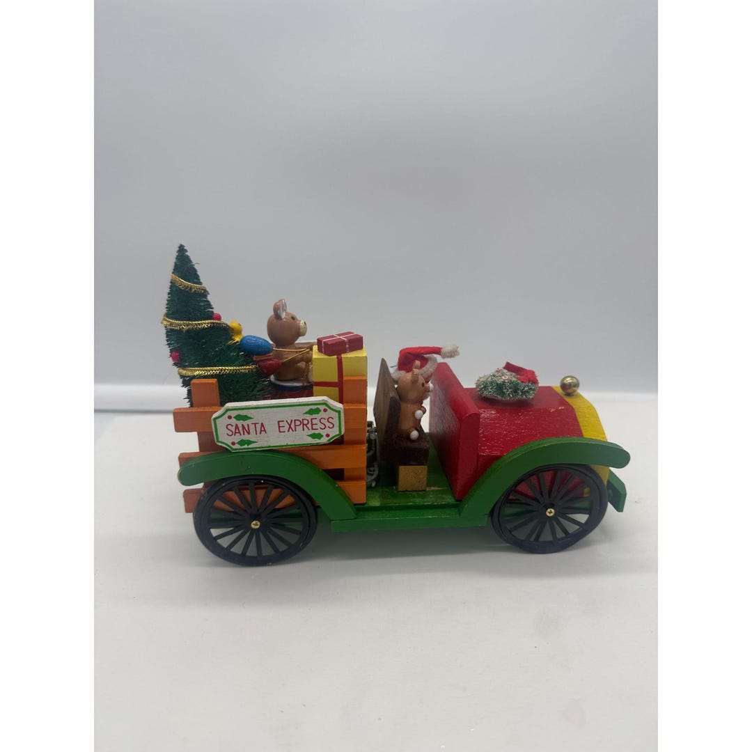 Vintage Wooden Santa Express Musical Car Christmas Decor - Etsy