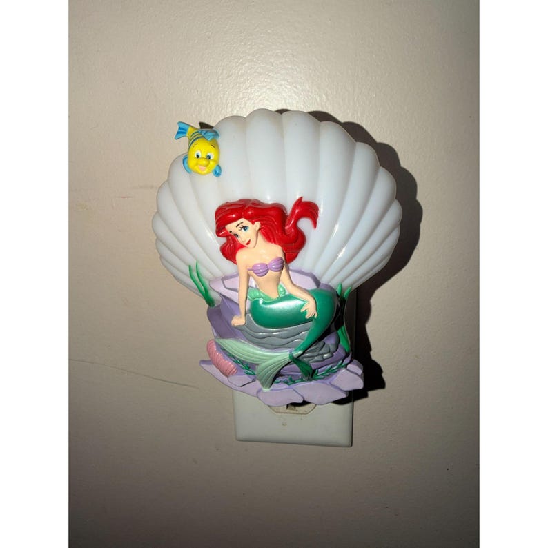 Vintage Y2K Disney the Little Mermaid Ariel and Flounder Nightlight ...