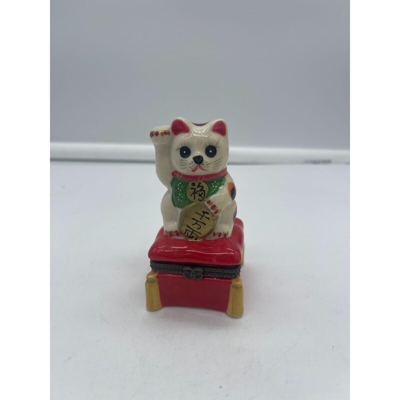 Chinese Cat Figurine - Etsy
