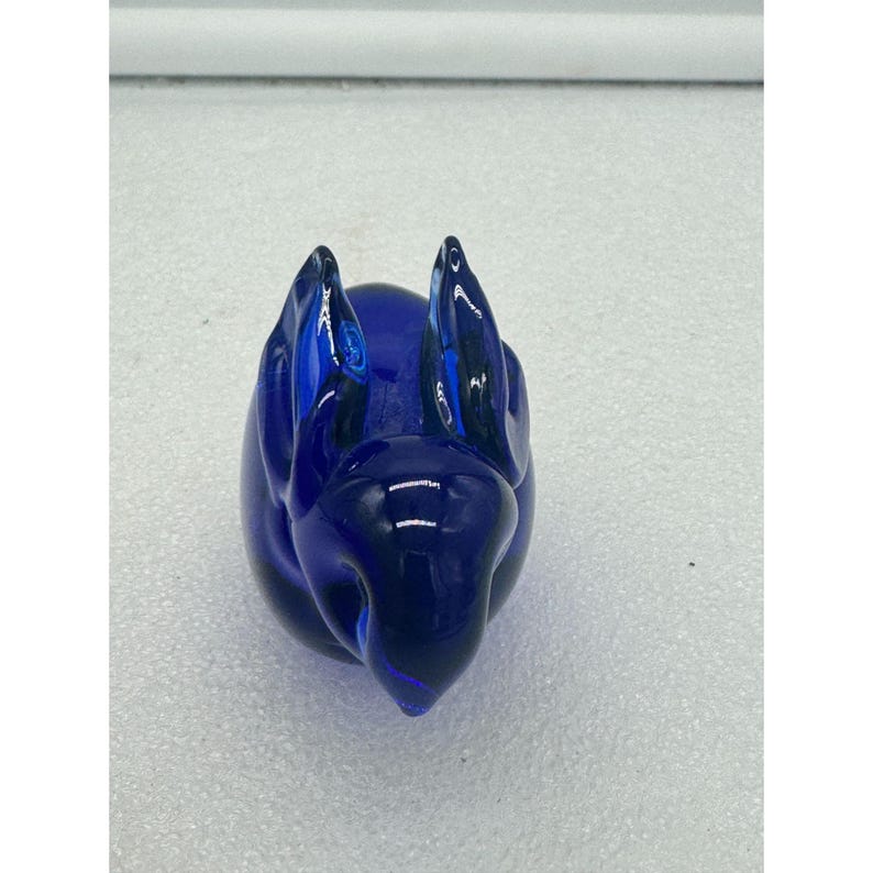 Vintage Cobalt Blue Glass Bunny Rabbit Figurine - Etsy