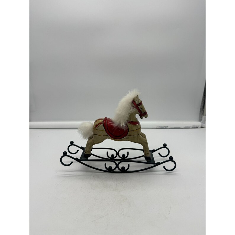 Vintage Hand Painted Wood Rocking Horse Figurine - Etsy