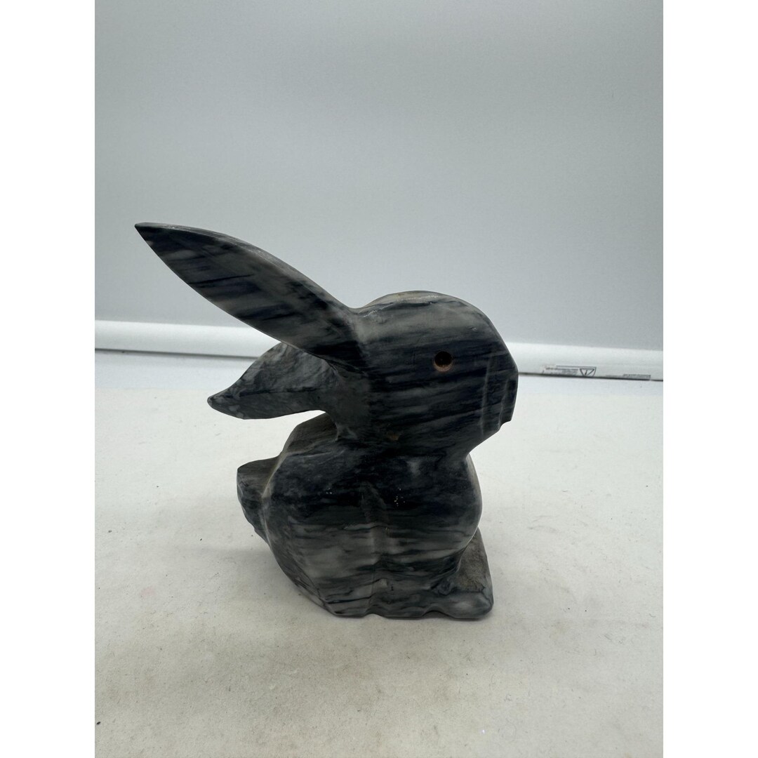 Black Onyx Stone Hand Carved Rabbit Bunny Sculpture Figurine - Etsy