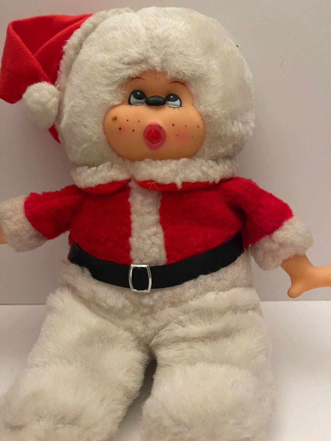 Vintage Musical Light up Cuddle Wit Santa Christmas Plush Stuffed ...