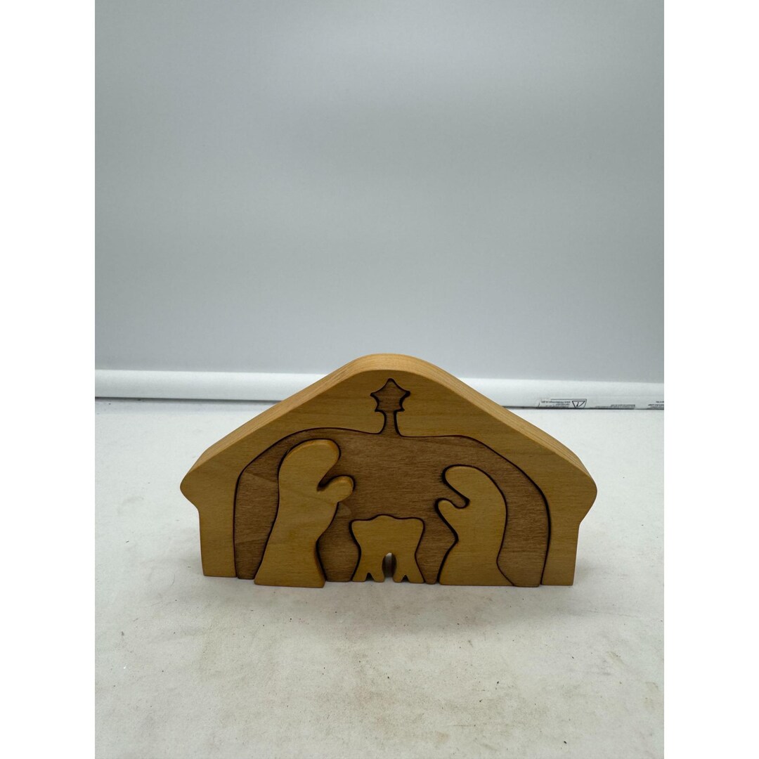 Vintage Wood Cutout Nativity Scene Puzzle Christmas Decor - Etsy