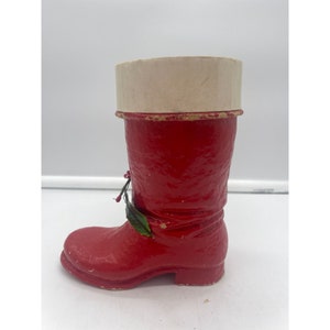 Vintage Paper Mache Red Santa Claus Boot Christmas Decor - Etsy