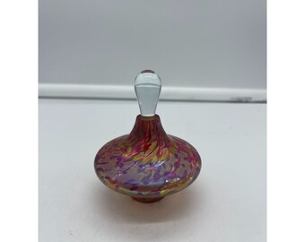 David Tate Art Glass Iridescent Multi Color Spot Perfume Bottle W ...